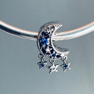 Authentic Pandora Silver Star & Crescent Moon Charm 799643C01 /pandora ...