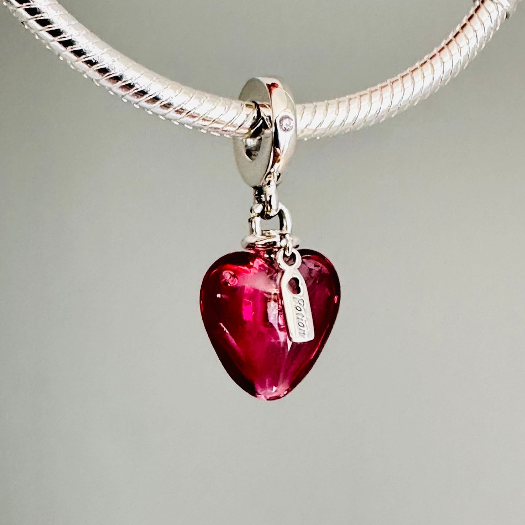 Pandora Charms, Pandora Love Potion Women's Murano Glass Heart Dangle ...