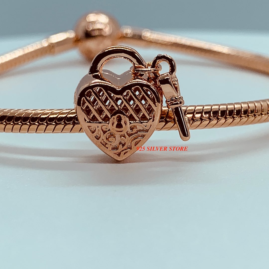 Authentic Pandora Charms, Pandora Rose Gold Love You Lock Charm/pandora ...