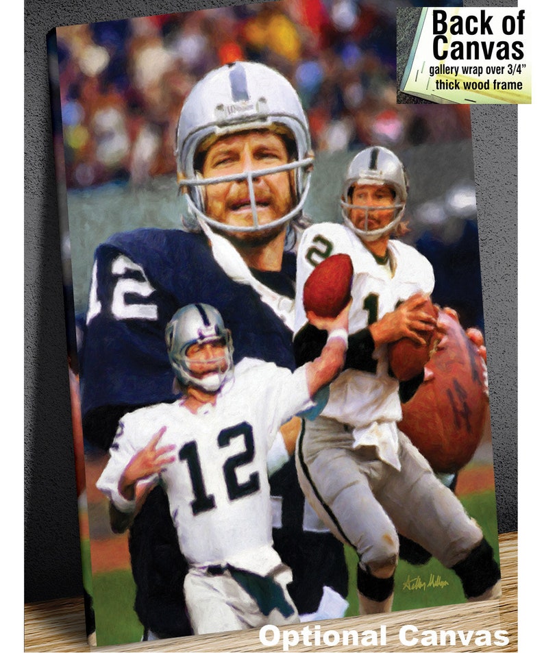 Ken Stabler Oakland Raiders Kenny the Snake 3 NFL Football Art Print ...