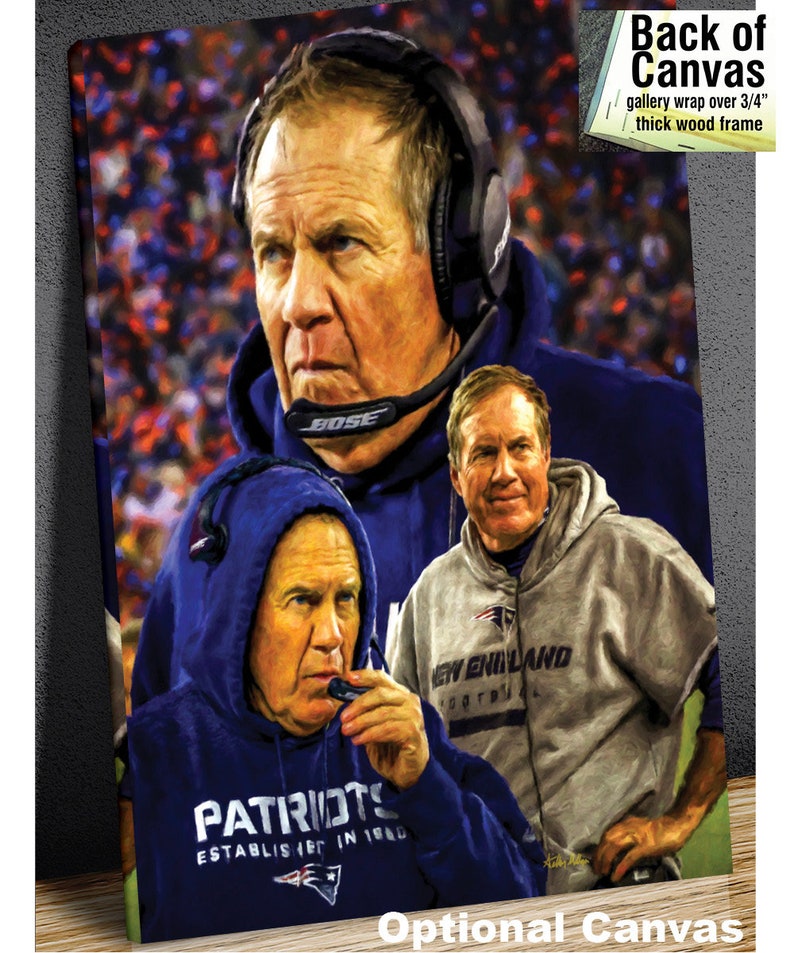 Bill Belichick New England Patriots Head Coach NFL Football Art Print ...