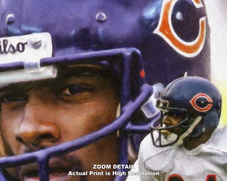 Walter Payton Chicago Bears Running Back 3 NFL Football Art Print 11x14 ...