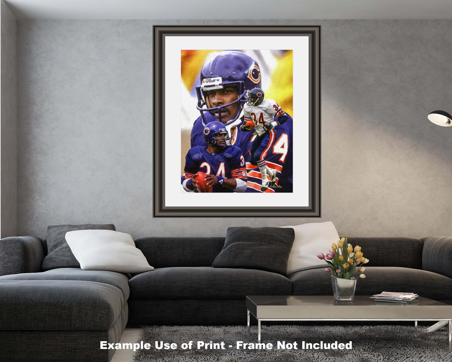 Walter Payton Chicago Bears Running Back 3 NFL Football Art Print 11x14 ...
