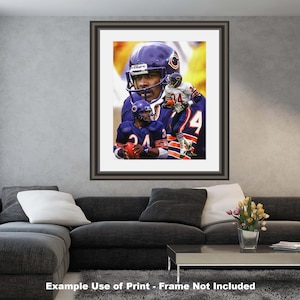 Walter Payton Chicago Bears Running Back 3 NFL Football Art Print 11x14 ...