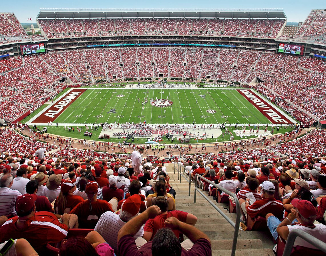 Alabama Crimson Tide Bryant-denny Football Stadium Field Sizes: 8x10 ...