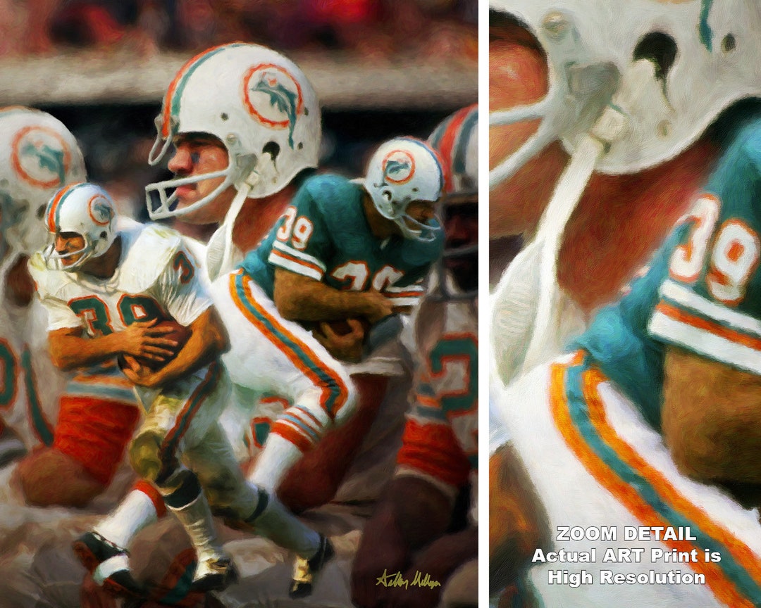 Larry Csonka Miami Dolphins Running Back NFL Football Art Print 2510 ...