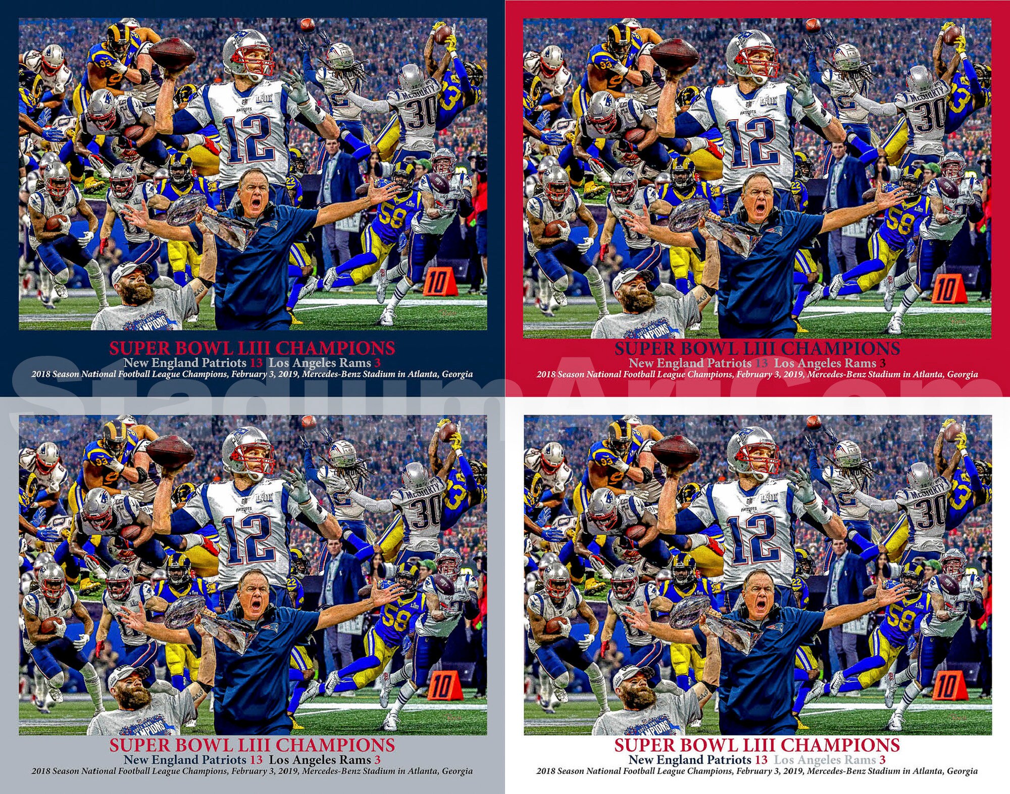 New England Patriots Super Bowl LIII Champions 2019 Tom Brady NFL ...