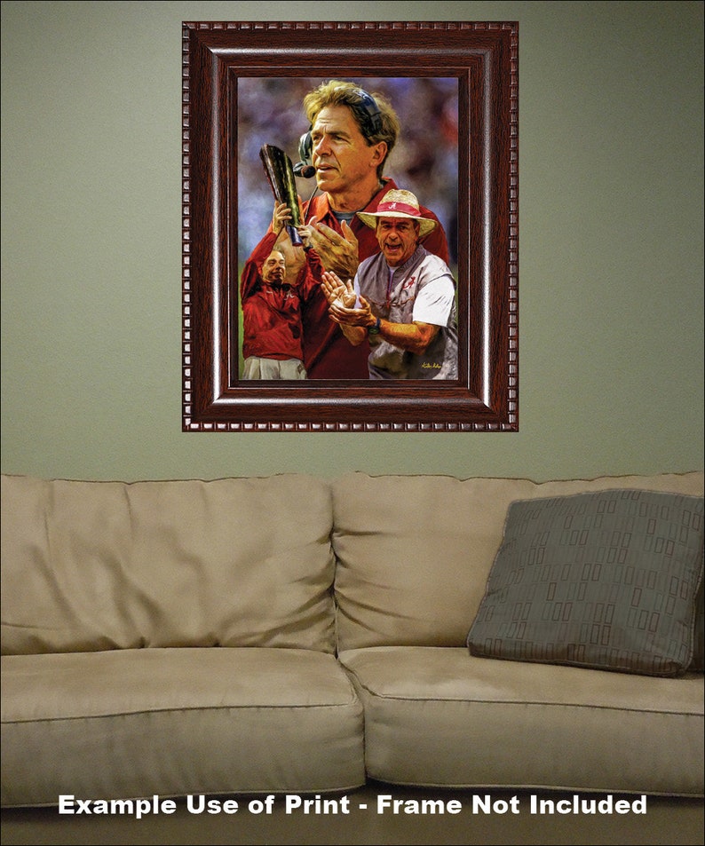 Nick Saban Alabama Crimson Tide Head Coach NCAA Football Art - Etsy ...