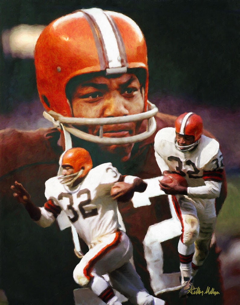 Jim Brown Cleveland Browns Running Back 1 NFL Football Art | Etsy
