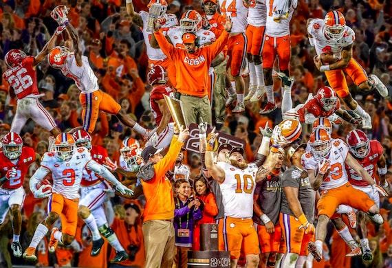 Clemson Tigers National Champions 2016 NCAA Football NC03 Art Print 11x14 48x36 Etsy