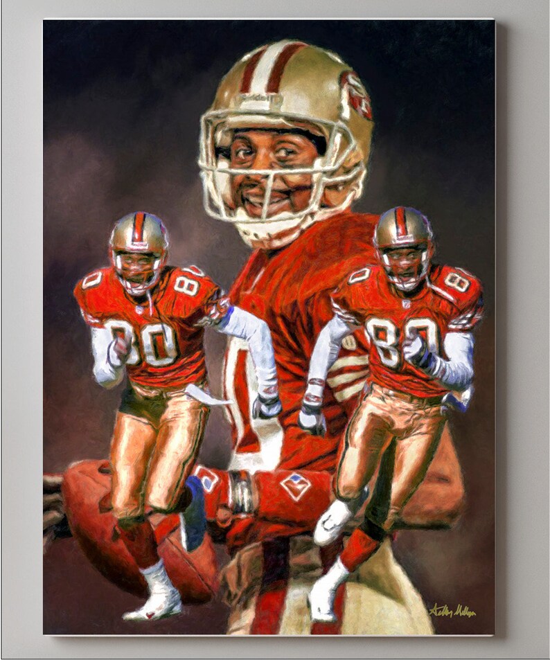 Jerry Rice San Francisco 49ers 3 NFL Football Art Print 11x14 - 48x36 ...