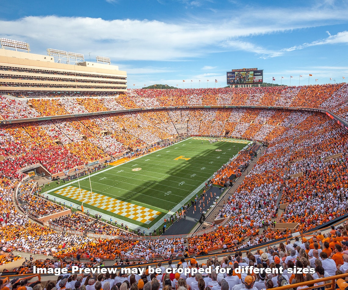 Tennessee Volunteers Neyland Stadium UT Vols NCAA Football Checkerboard ...