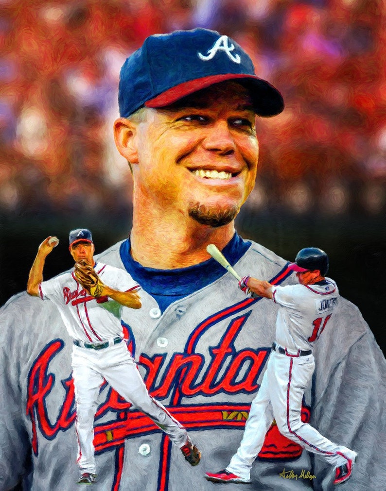 Chipper Jones Atlanta Braves MLB Turner Field Baseball Stadium Art ...