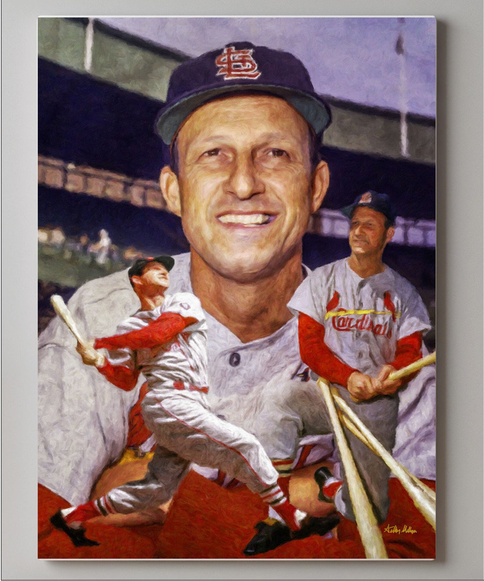 Stan Musial St Louis Cardinals MLB Baseball Busch Stadium Art Print ...