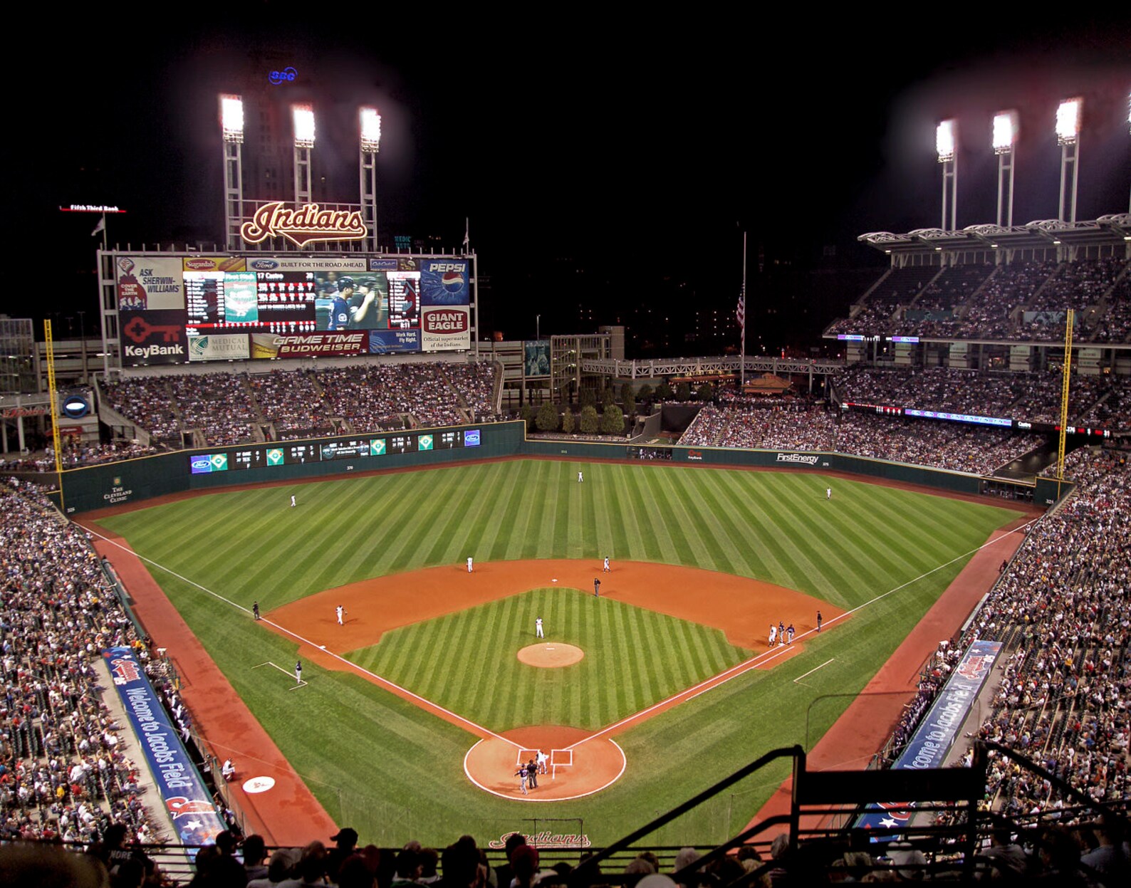 Cleveland Indians Baseball Stadium Jacobs Field Ball Park MLB Baseball ...