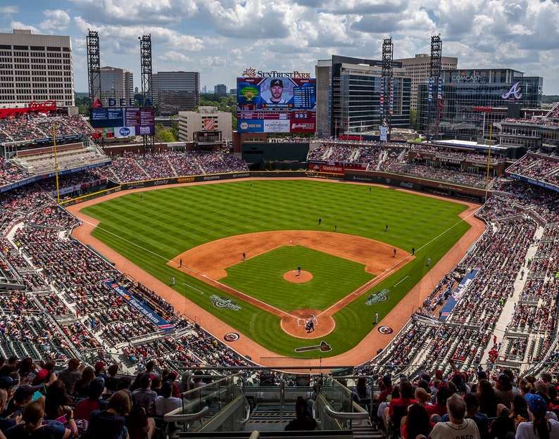 Atlanta Braves Suntrust Park MLB Baseball Field Sizes: 8x10-48x36 Photo ...