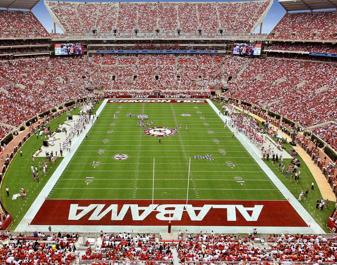 Alabama Crimson Tide Bryant-denny Football Stadium Field Sizes: 8x10 ...