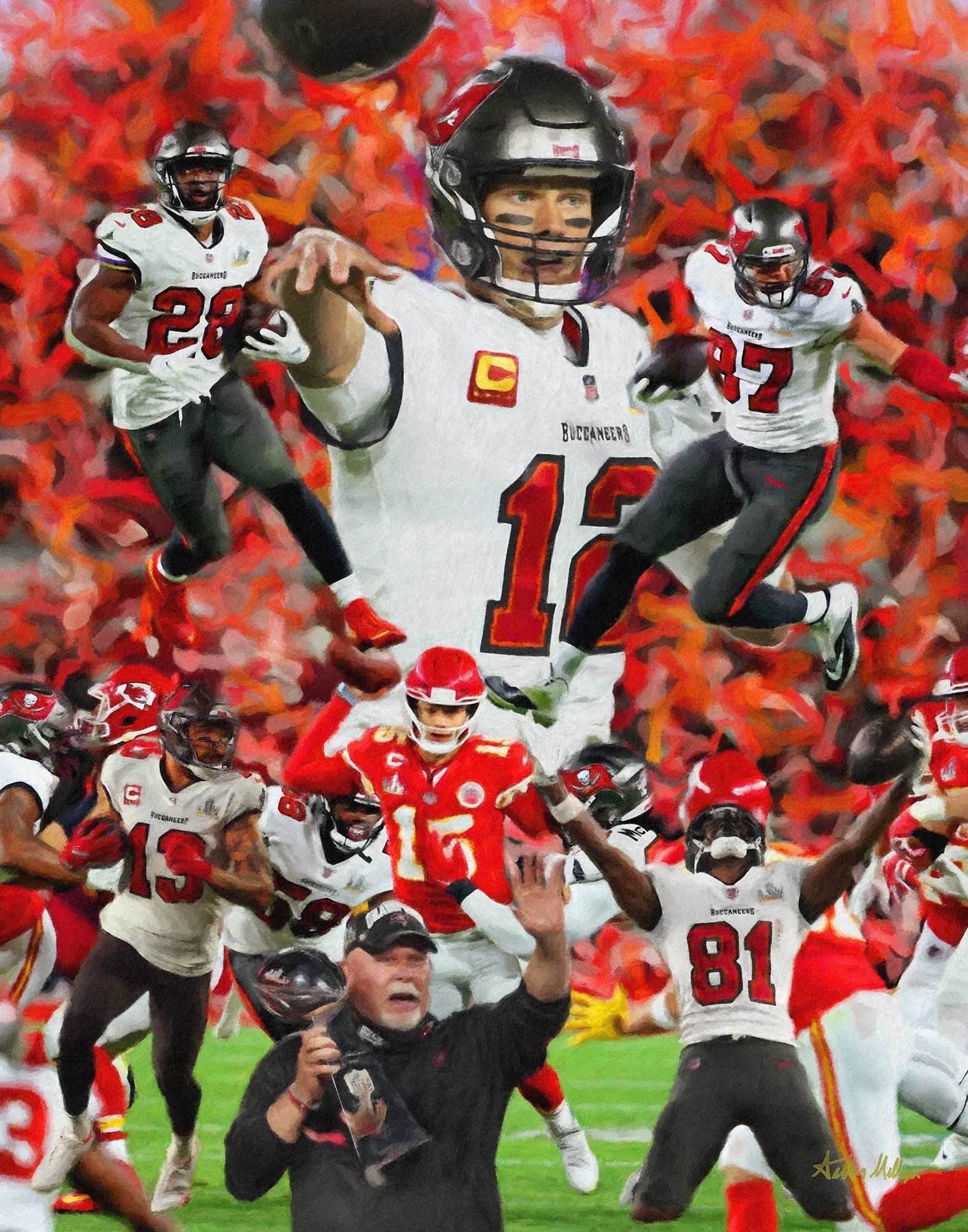 Tampa Bay Buccaneers Super Bowl Champions Tom Brady Bucs NFL Football ...