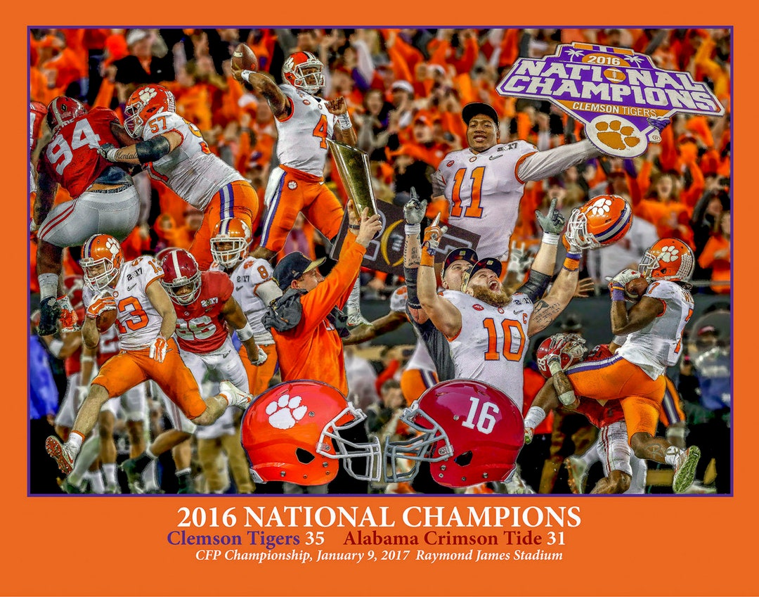 Clemson Tigers National Champions 2016 NCAA Football NC01 Art Print ...