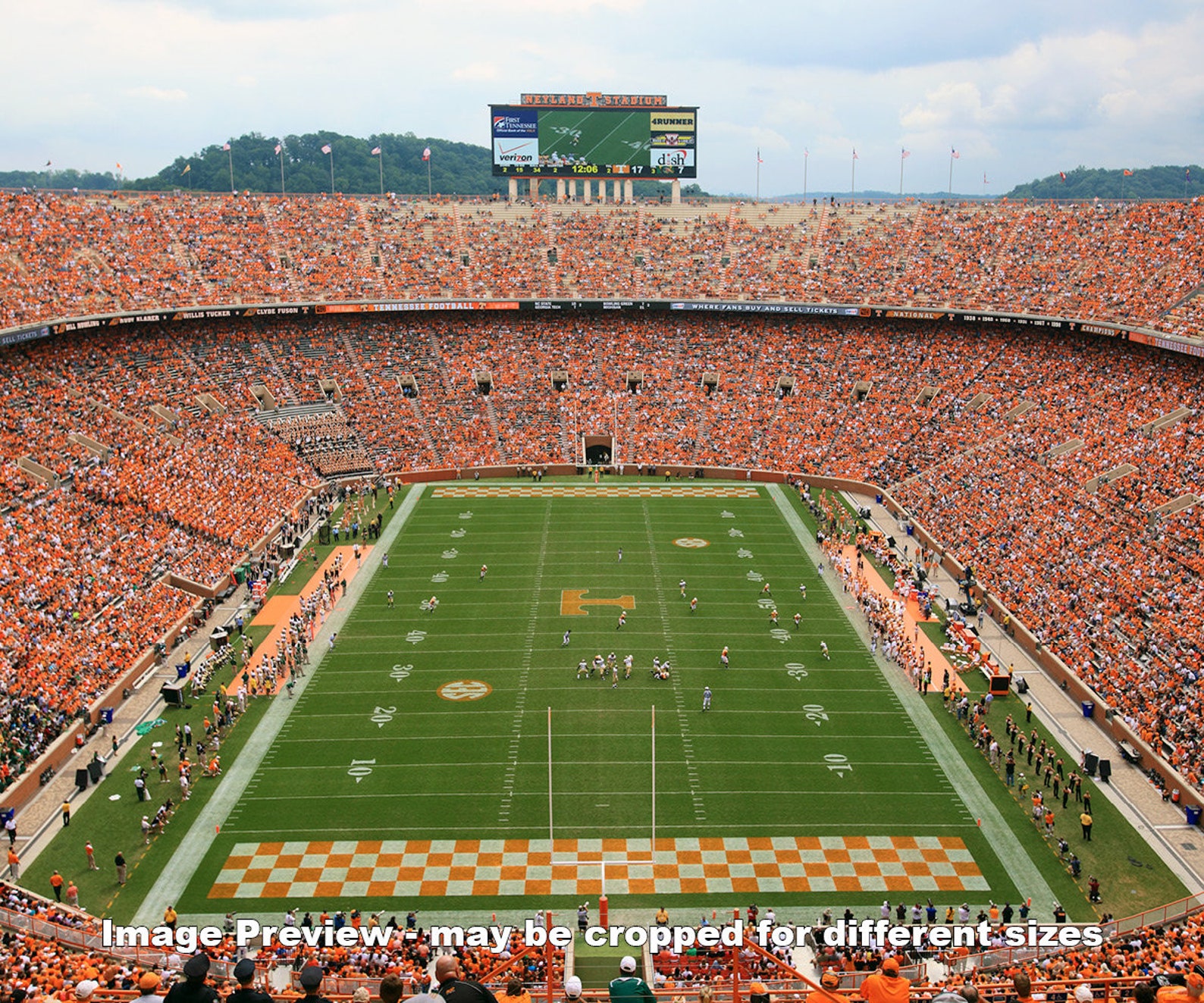 Tennessee Volunteers Neyland Stadium UT Vols NCAA Football Checkerboard ...