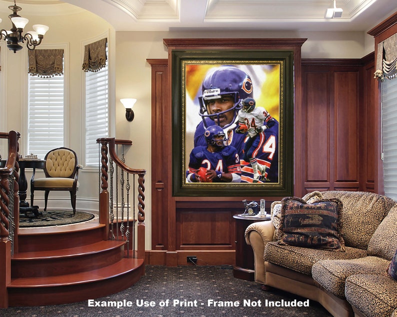 Walter Payton Chicago Bears Running Back 3 NFL Football Art Print 11x14 ...