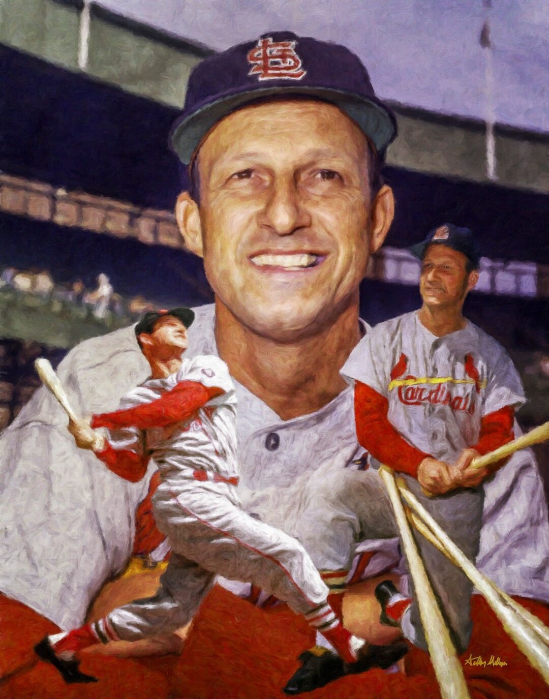 Stan Musial St Louis Cardinals MLB Baseball Busch Stadium Art Print ...