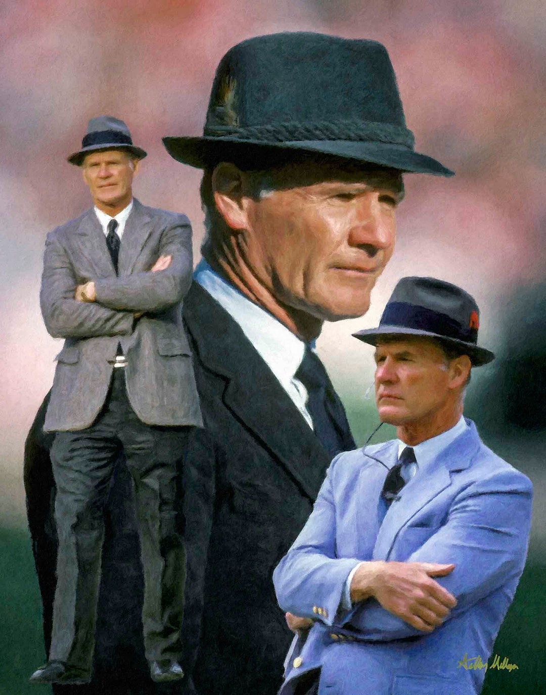 Tom Landry Dallas Cowboys Legendary NFL Football HOF Hall of Fame Head ...