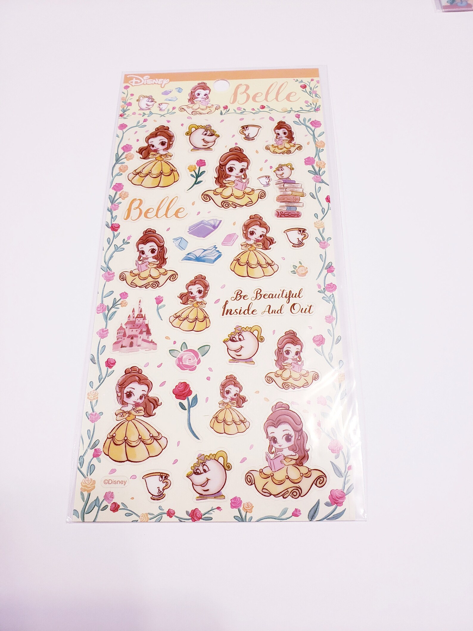 Disney Princess Clear Sticker Sheet | Belle | Cinderella | Aurora ...
