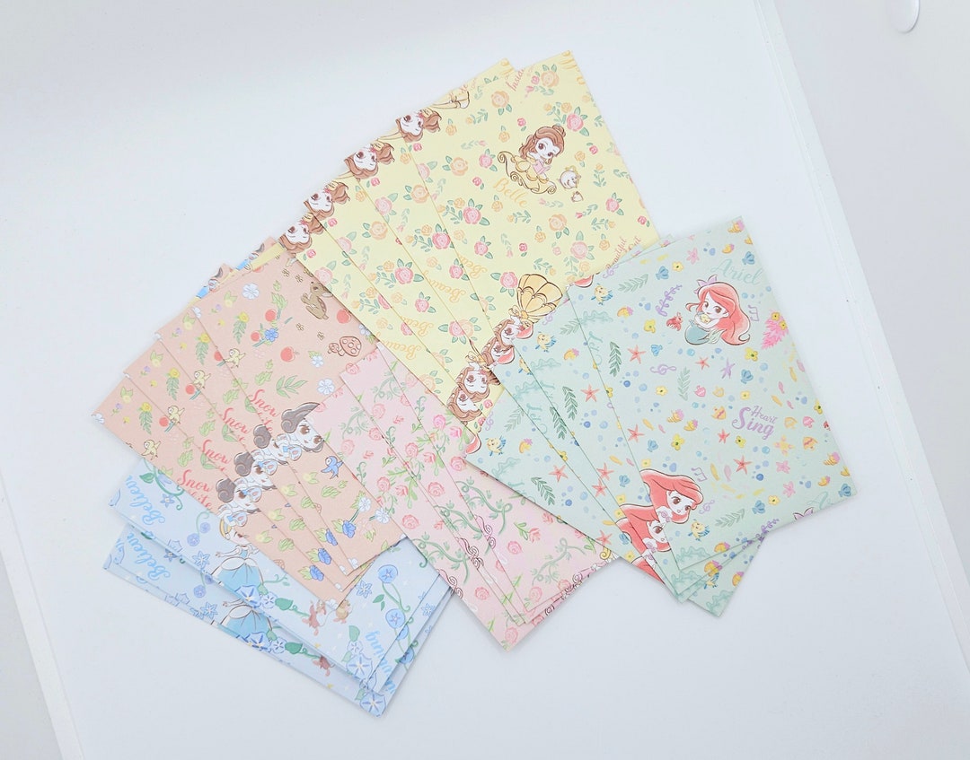 Disney Princess Mini Envelopes Set Hand Made Cinderella Belle Aurora ...