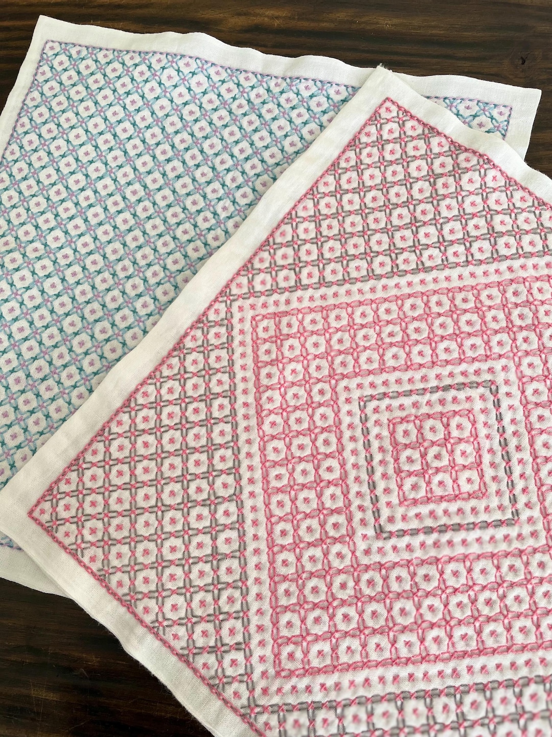 SASHIKO for Dish Towel --- Jujihana-sashi (cross Flower Pattern) Cloth ...