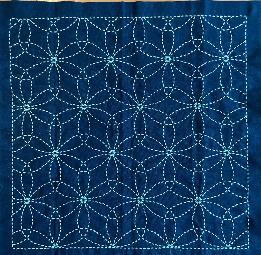 SASHIKO Kit hanazashi Stitch Flowers - Etsy Australia