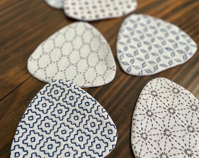SASHIKO Kit : Sashiko Coaster Cloth and Thread Set - Etsy