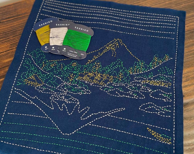 SASHIKO for Dish Towel "hokusai Katsushika" Koshumisakasuimen Thirty ...