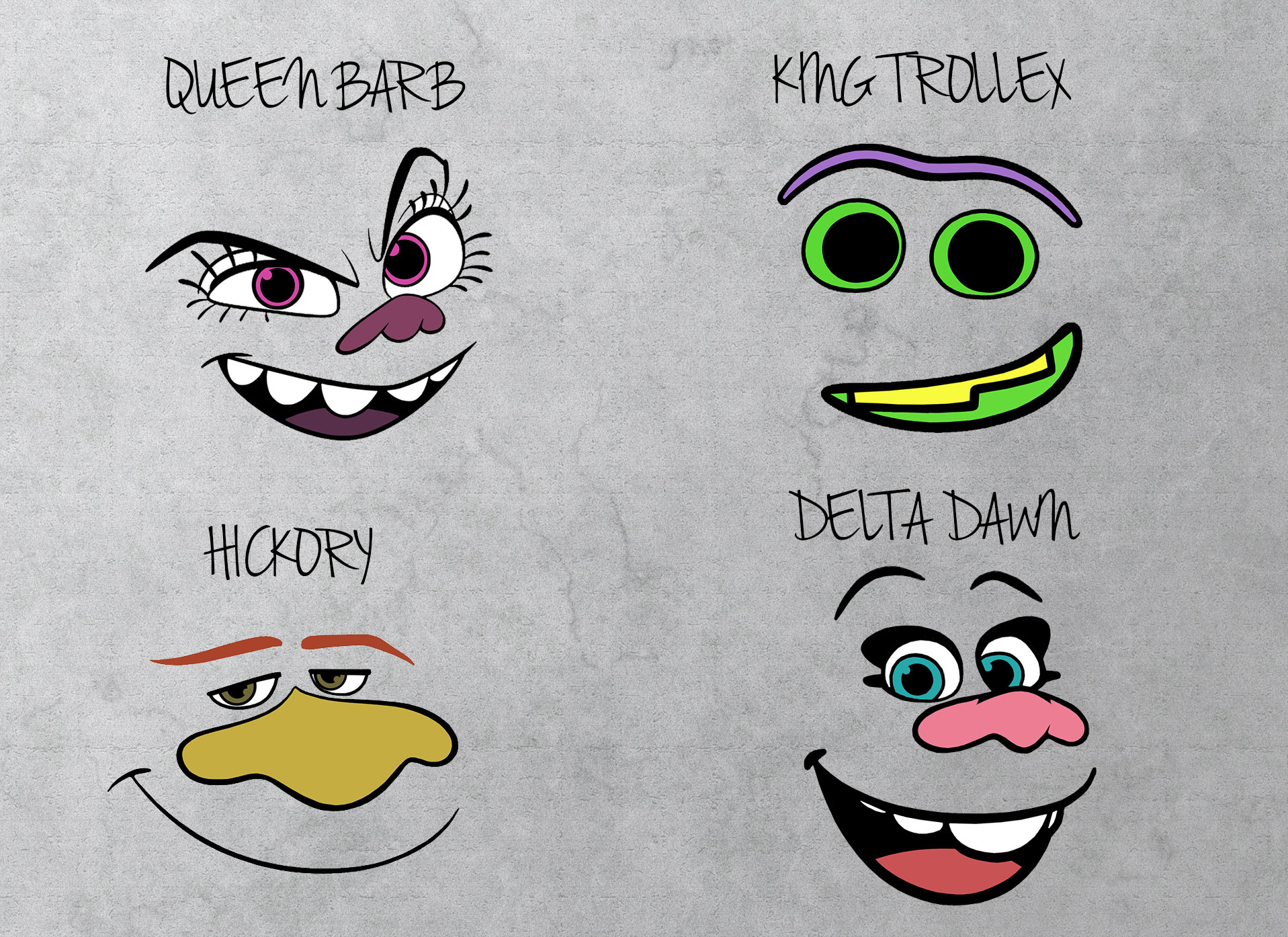 TROLLS ROCK 4 Character Faces, Birthday Party Decorations, Party ...