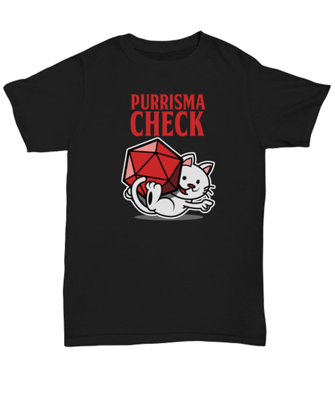 Purrisma Check Tshirt. Funny Cat Dnd Tee. D20 Shirt. Roll for Charisma ...