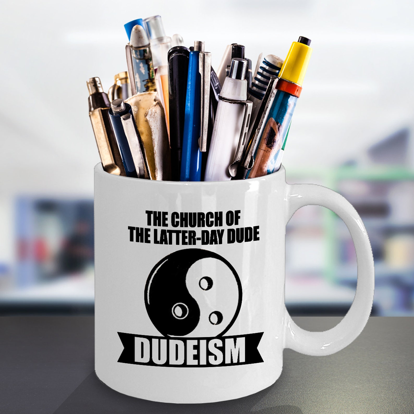 Dudeism mug. The church of latter-day dude. The dude abides. | Etsy