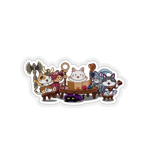 Dungeon Master Dnd Sticker Dm Sticker Cats Playing Dnd - Etsy