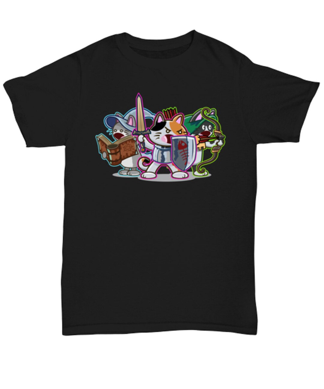 Dnd Shirt Cats Playing Dnd Cat Wizard Cat Paladin Cat - Etsy