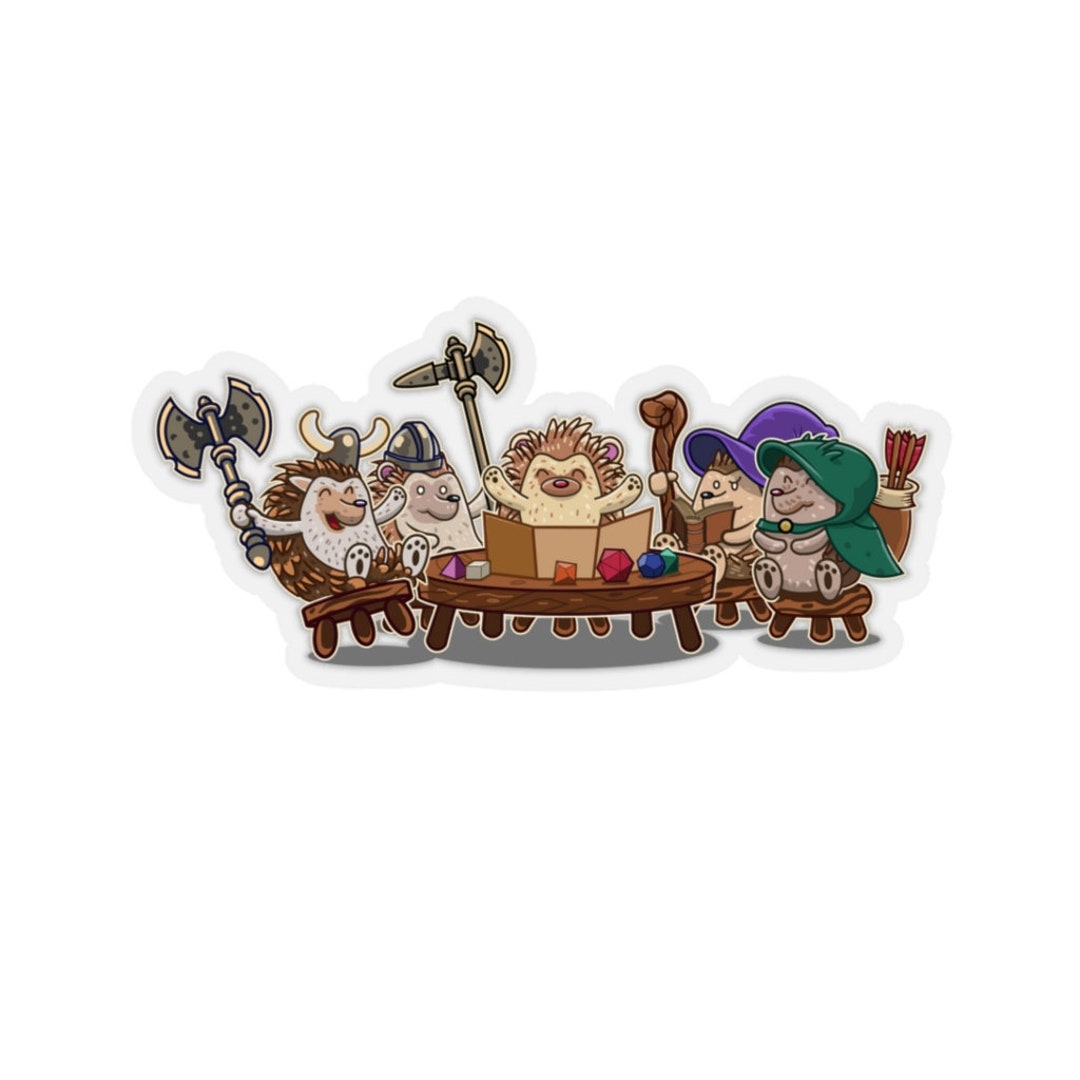 Hedgehogs Playing Dnd Stickers, Dnd Sticker, RPG Cute, Hedgehog Sticker ...