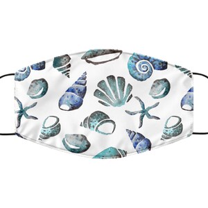 Sea Shell Face Mask Seashell Print Masktrendy Face Mask | Etsy