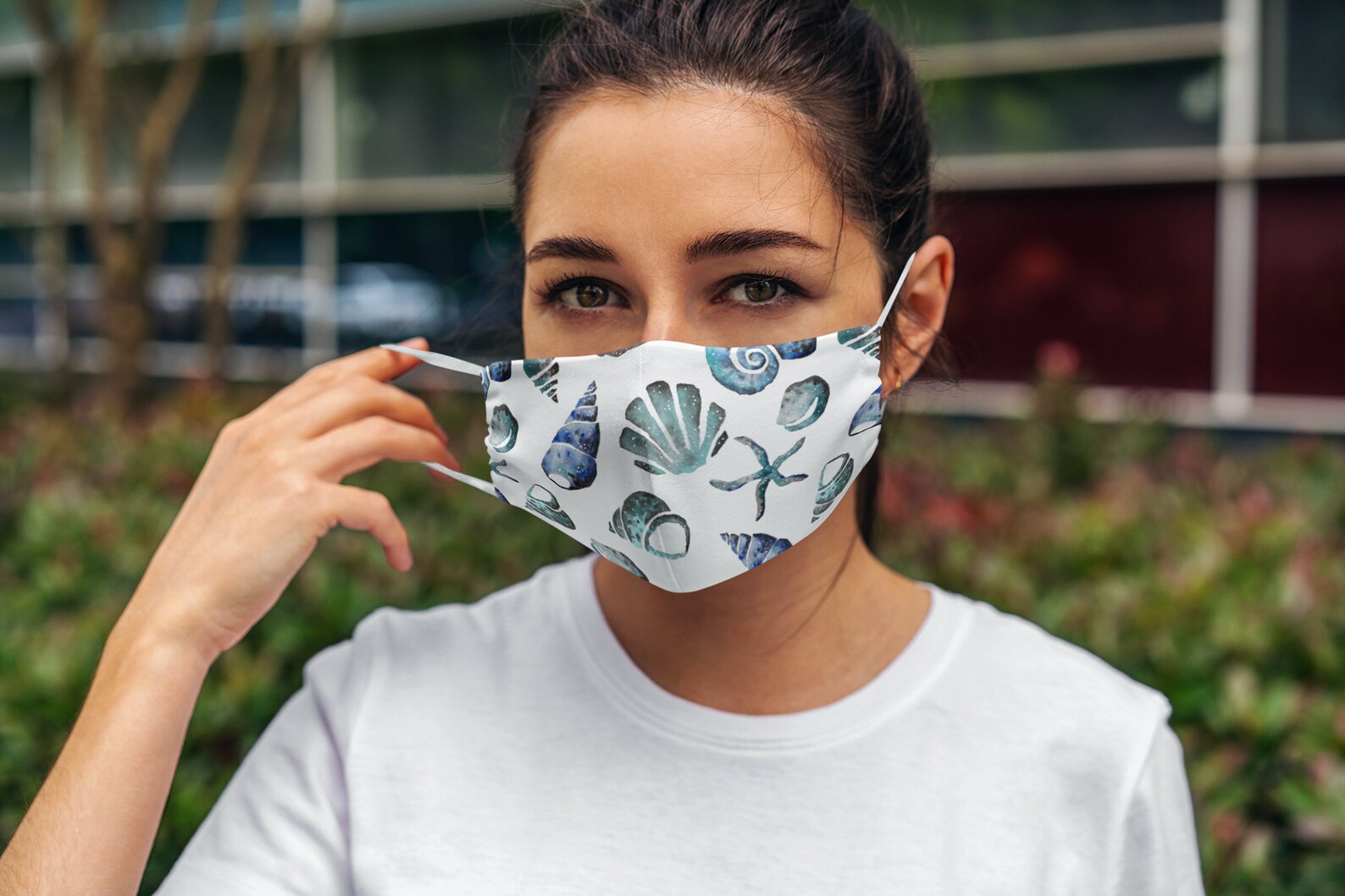 Sea Shell Face Mask Seashell Print Masktrendy Face Mask | Etsy