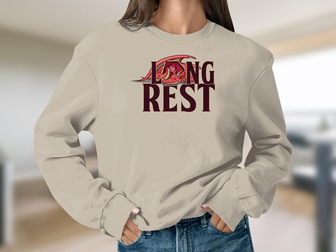 Dnd, Long Rest Sweater. Dragon Sleeping With a D20. for Dungeon Master ...