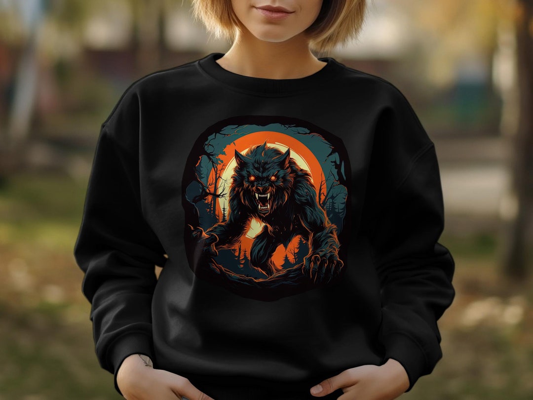 Horror Werewolf Sweater. Halloween Wolf Sweater, Lycanthropy, Gothic ...