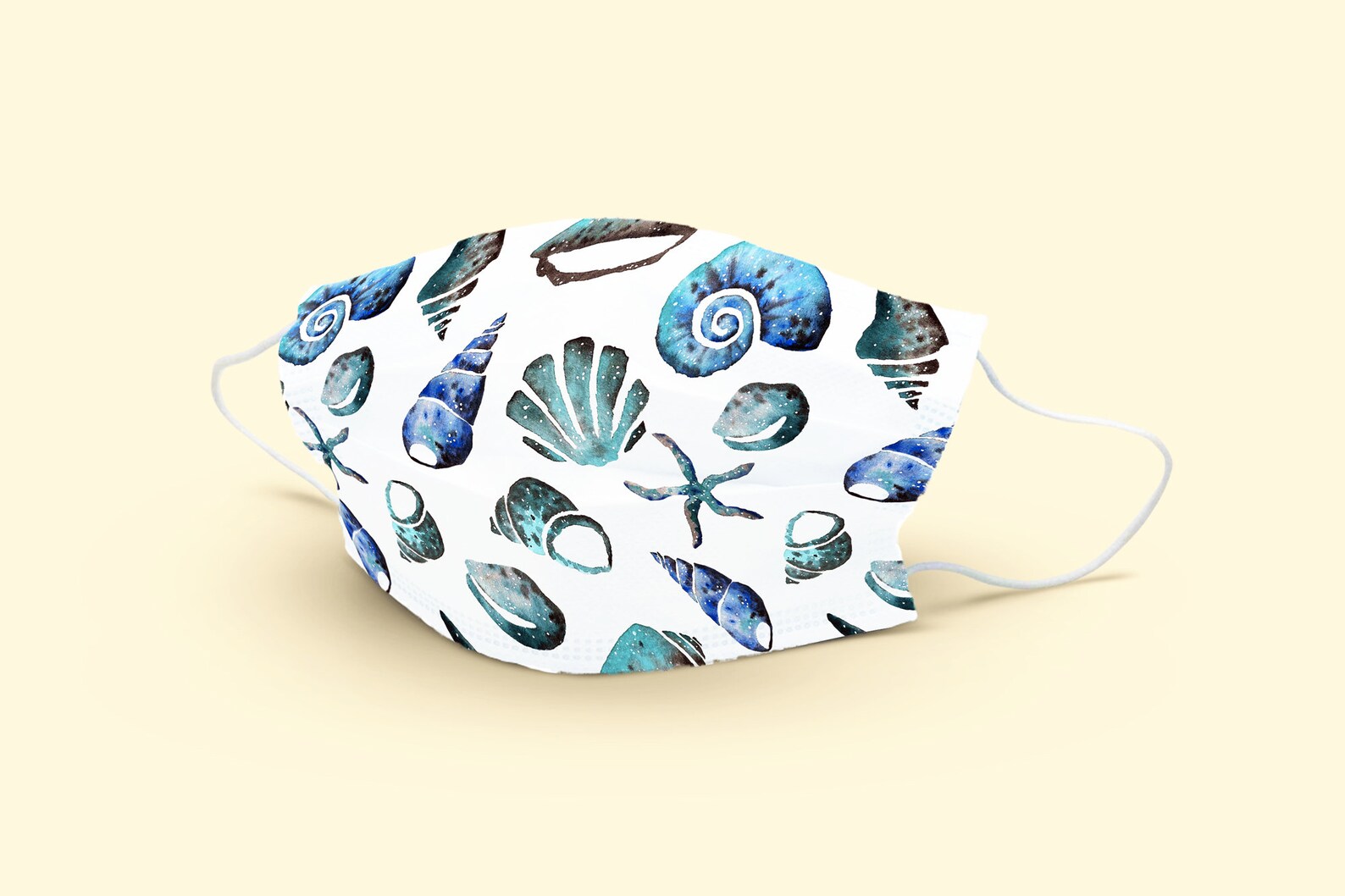 Sea Shell Face Mask Seashell Print Masktrendy Face Mask | Etsy