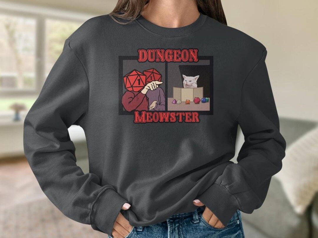 Dnd Sweater, Critical Fail Yelling at Cat Meme. Dungeon Meowster, Cat ...