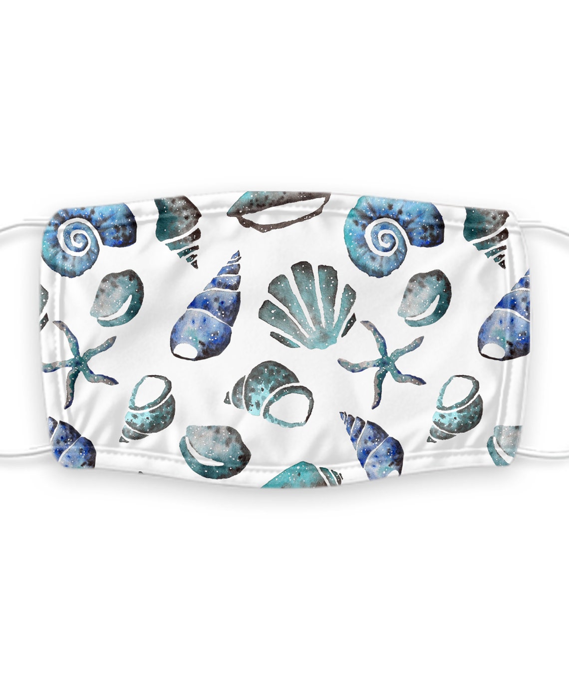 Sea Shell Face Mask Seashell Print Masktrendy Face Mask | Etsy