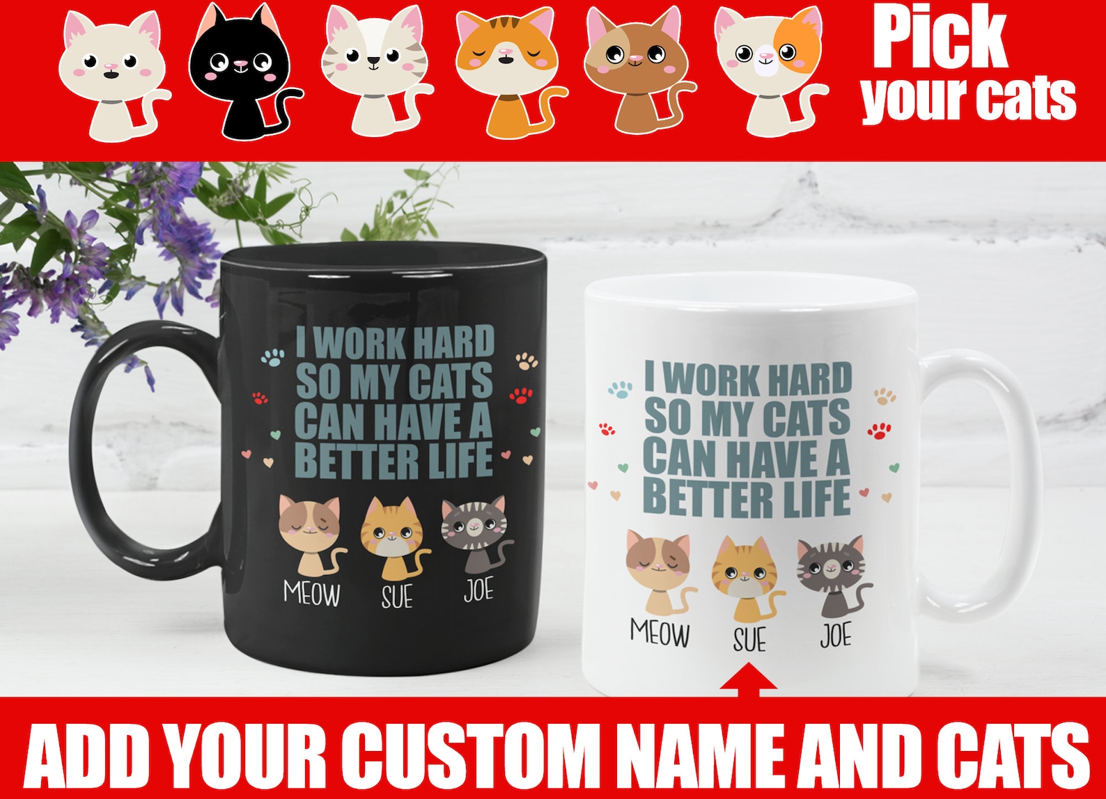 Custom Cat Mug Personalized Cat Mug Cat Mom Coffee Mug Cat | Etsy
