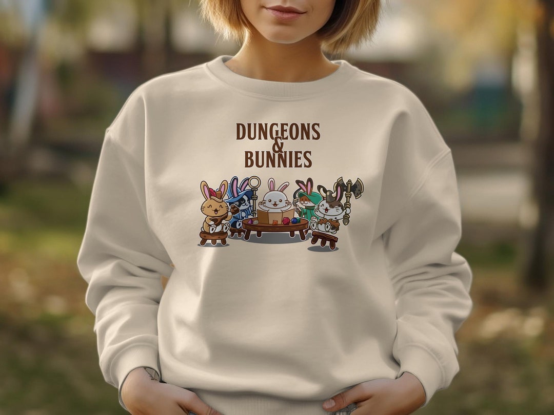 Dnd Sweater, Dungeons and Bunnies, Cute Rabbit Roleplaying, Tabletop ...