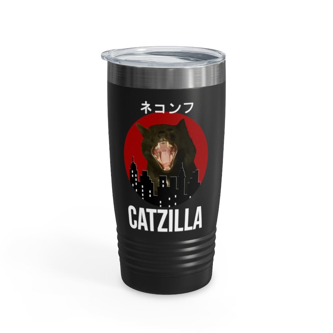 Catzilla Tumbler. Customize Personalize Mug for Cat Lover. 20 Oz Black ...