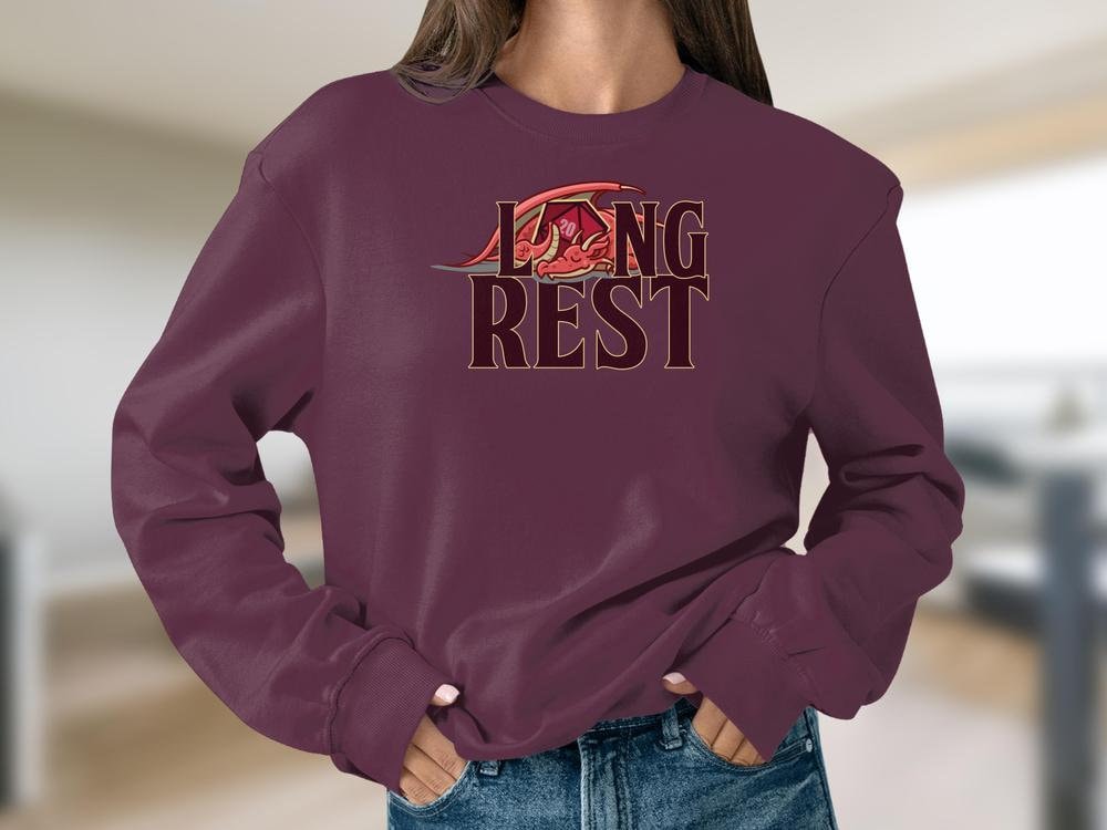 Dnd Long Rest Sweater. Dragon Sleeping With a D20. for - Etsy